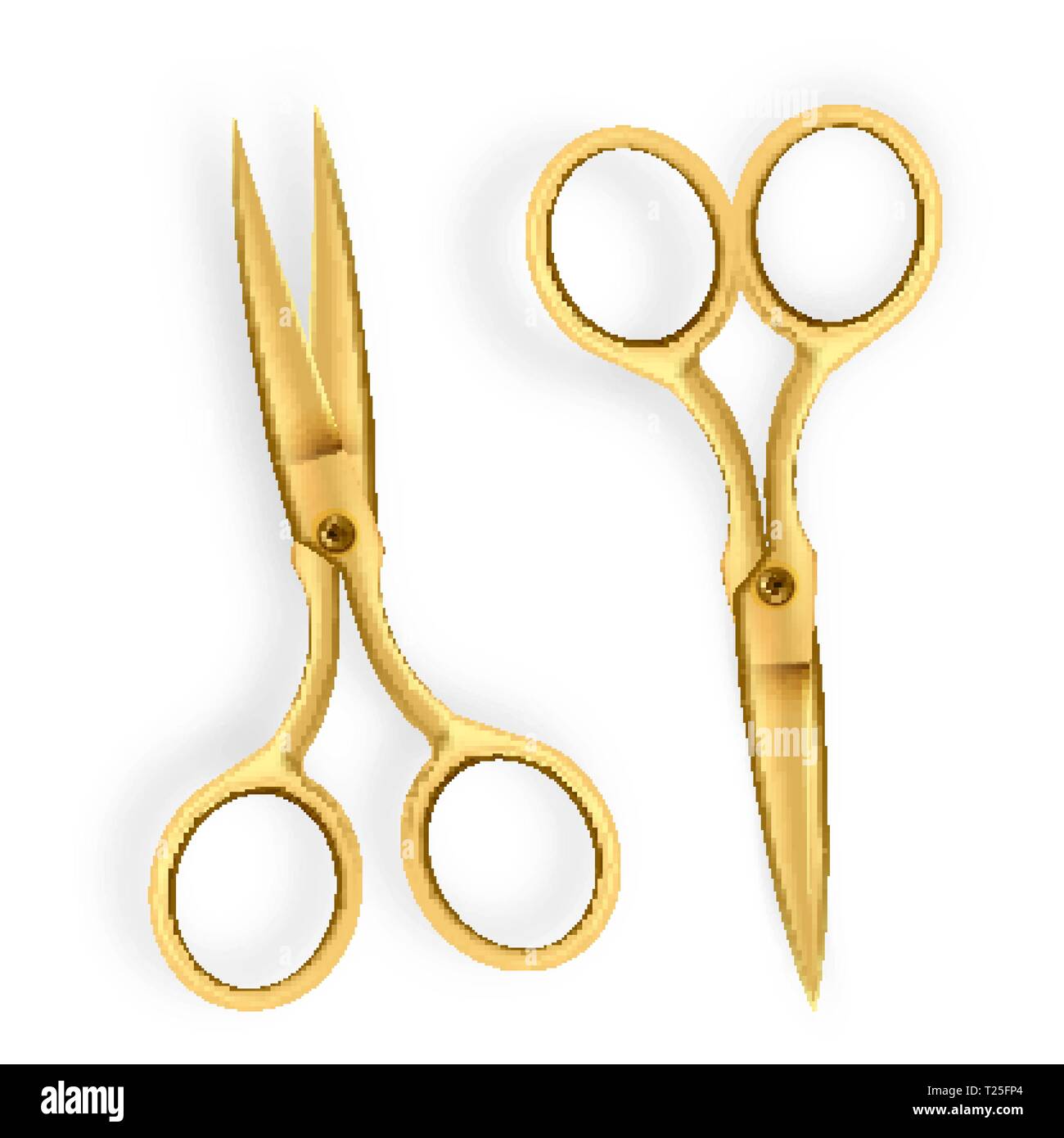 Scissor Vector. 3D Realistic Scissor Icon. Grand Opening Ceremony Gold ...