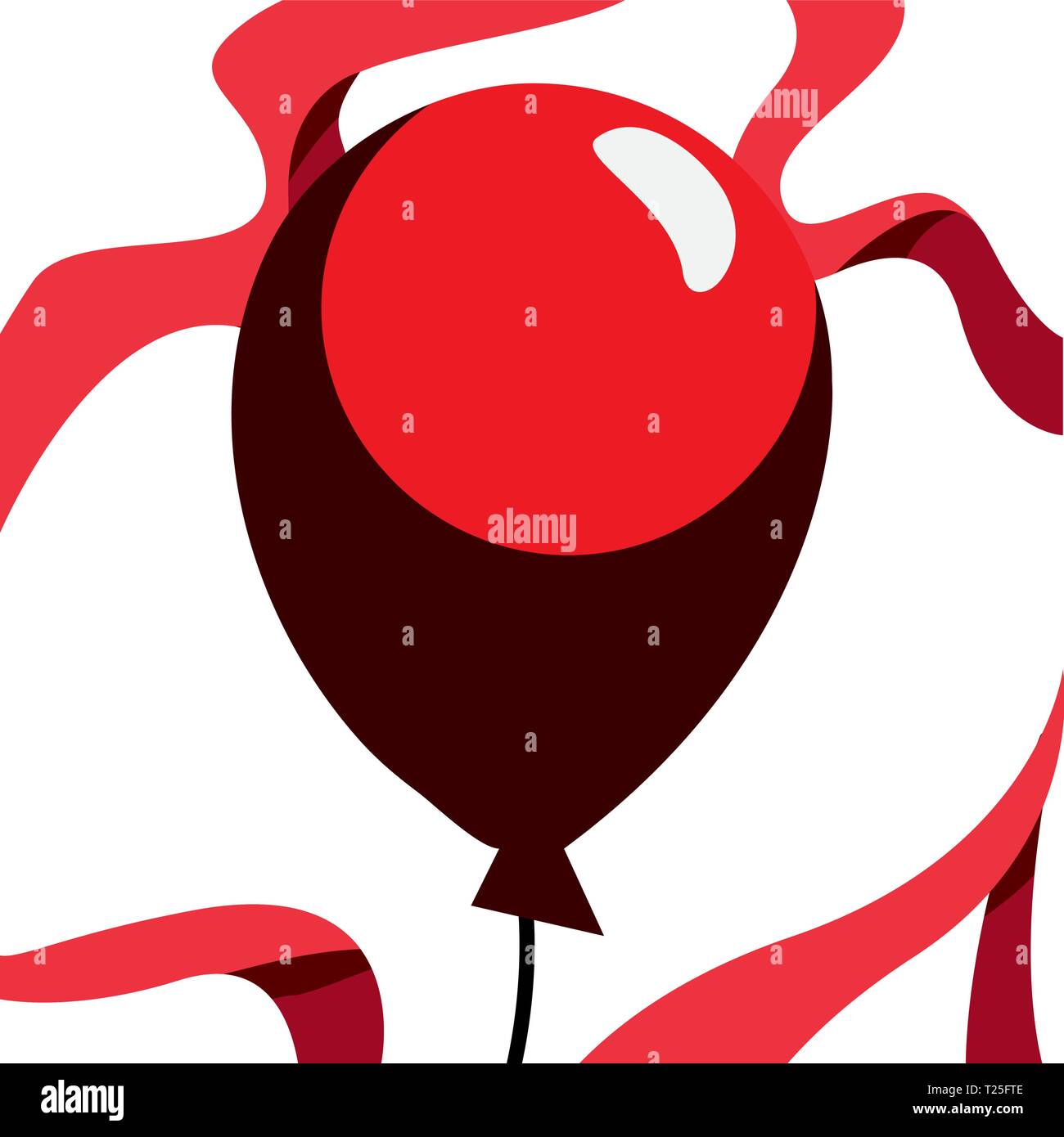 red balloon ribbon icon on white background vector illustration Stock Vector Image & Art - Alamy