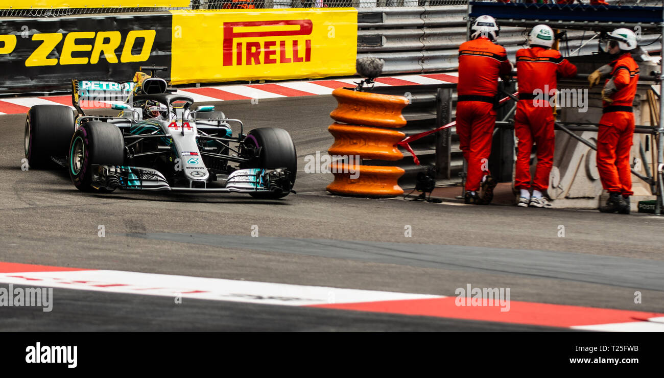 Monte Carlo/Monaco - 05/24/2018 - World champion #44 Lewis Hamilton ...