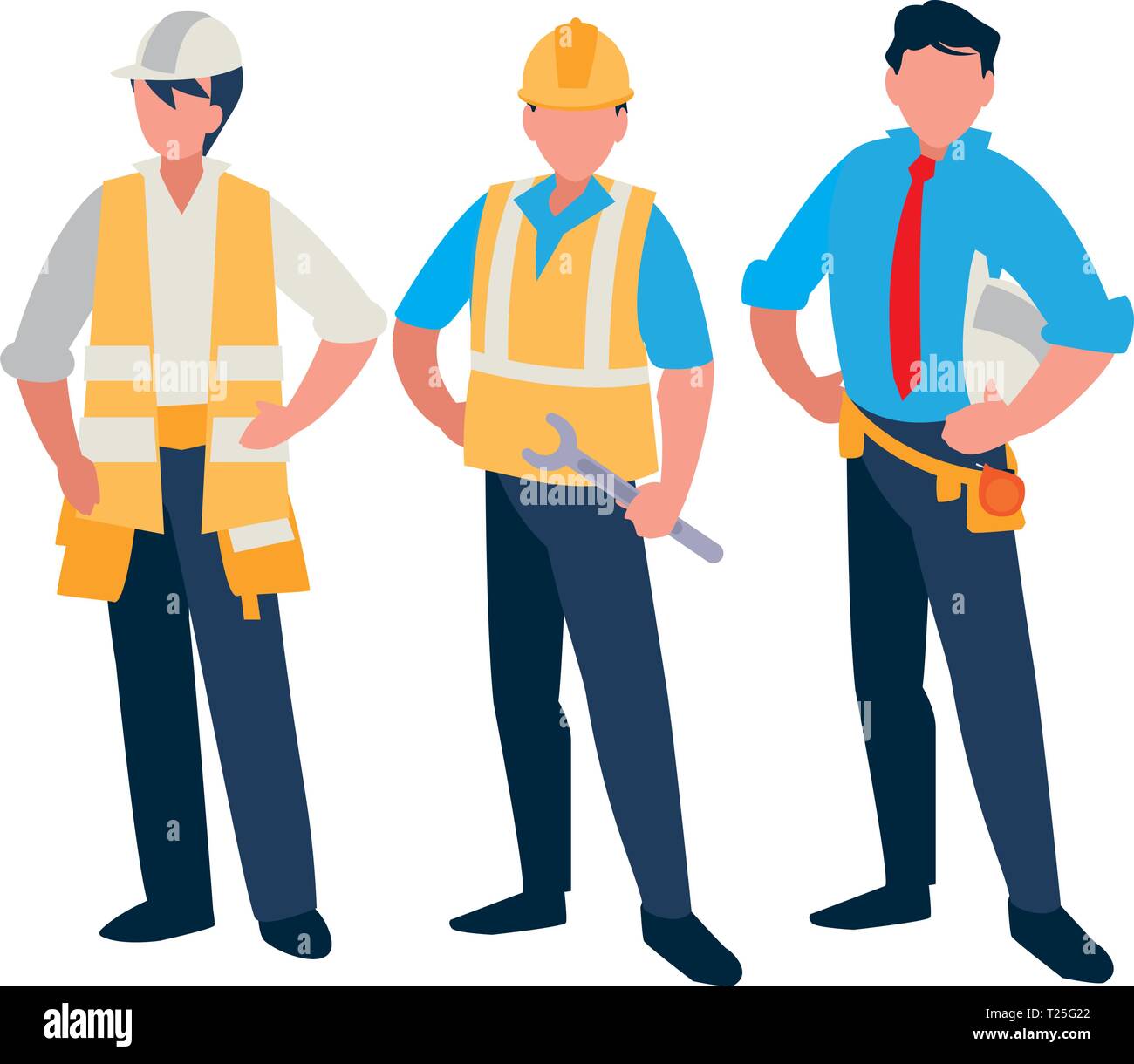 group of men builders working vector illustration design Stock Vector ...