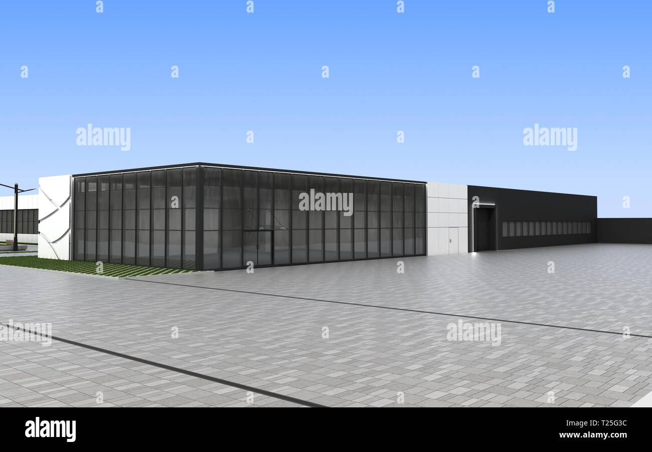 3d render exterior mall, exterior visualization, 3D illustration Stock ...