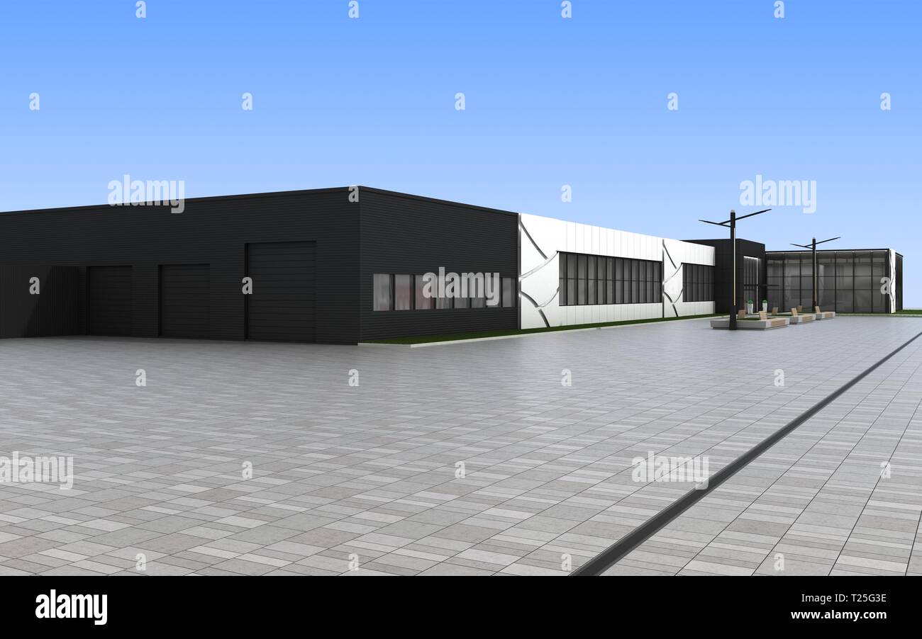 3d render exterior mall, exterior visualization, 3D illustration Stock ...