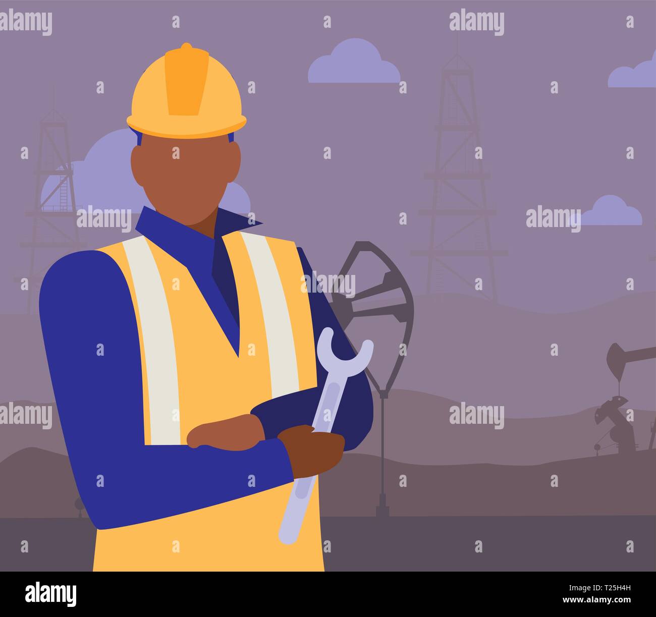 oil industry worker black avatar character vector illustration design ...