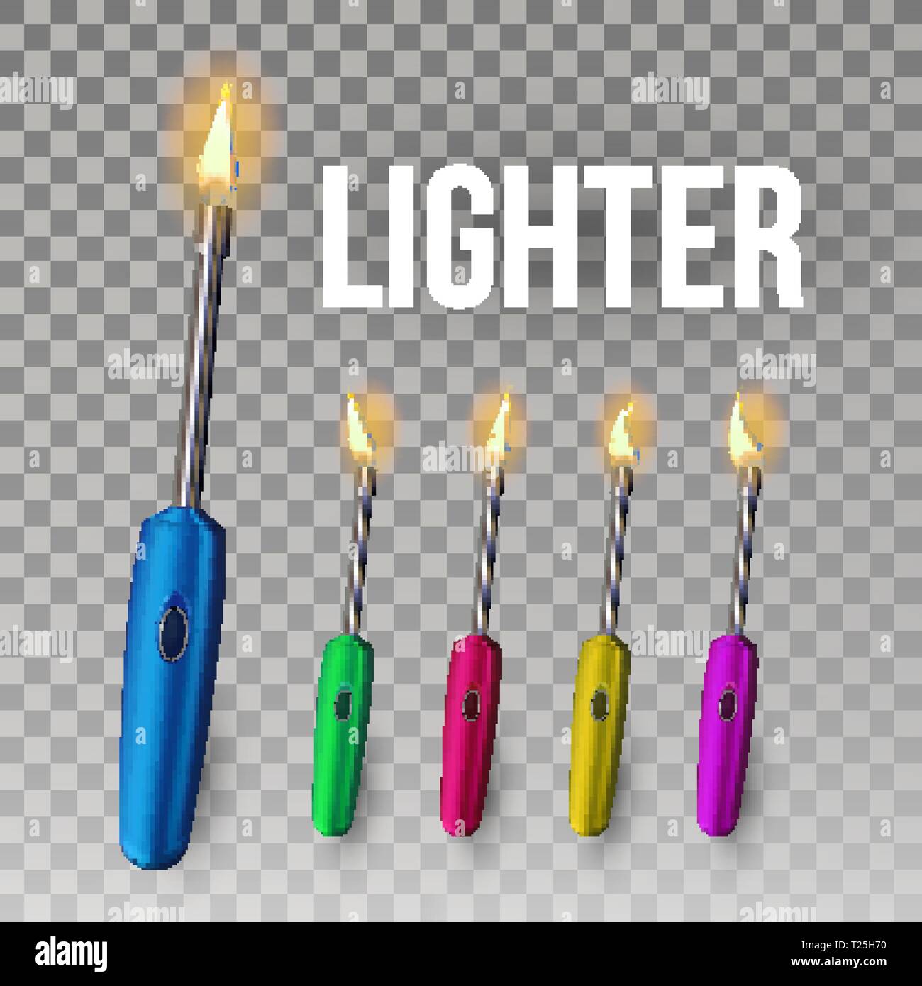 Lighter Vector. Corporate Light Accessory. 3D Realistic Lighter Icon ...