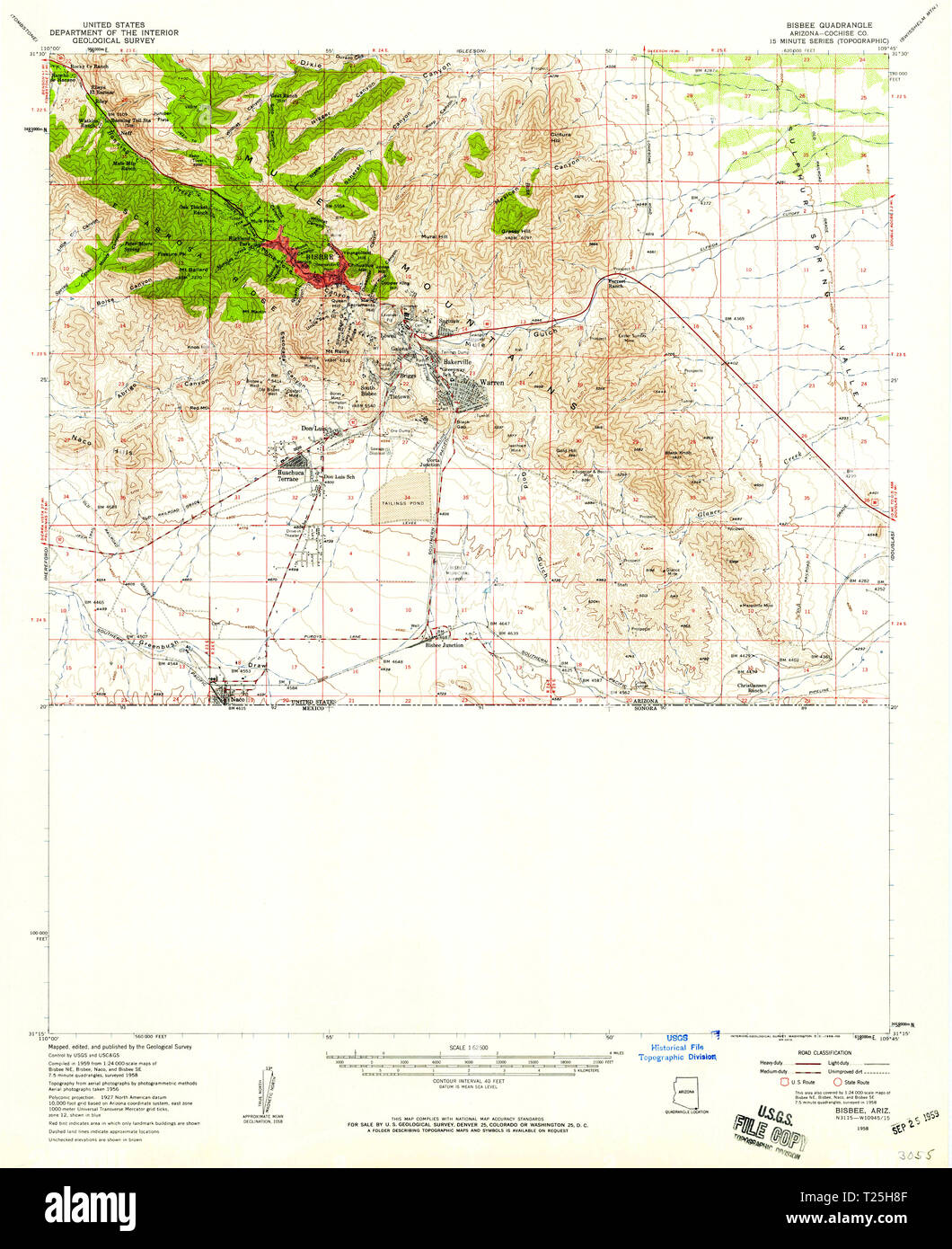 Map of bisbee hi-res stock photography and images - Alamy