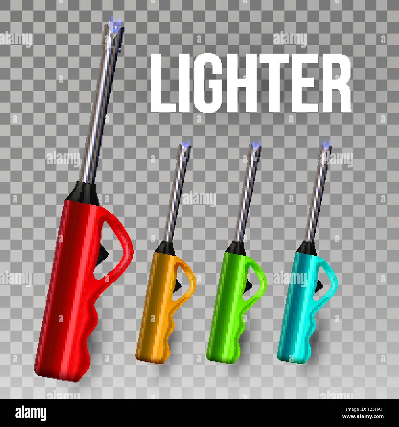 Lighter Vector. Ignite Item. Souvenir Gift. Burning. 3D Realistic ...