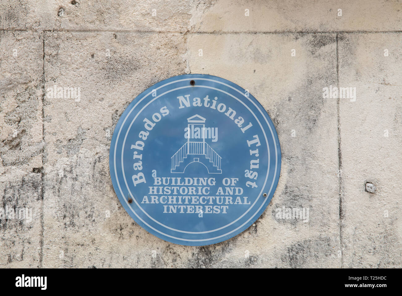 Barbados National Trust sign at St John Parish Church in Barbados, The ...