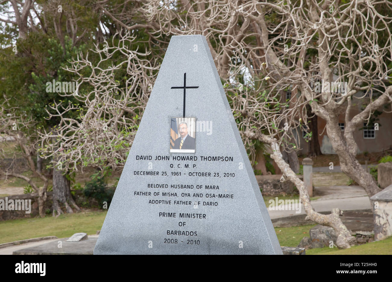 The grave of David John Howard Thompson, Prime minister of Barbados in ...