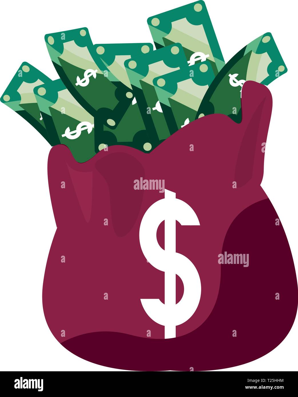 money bag filled banknote currency vector illustration Stock Vector ...