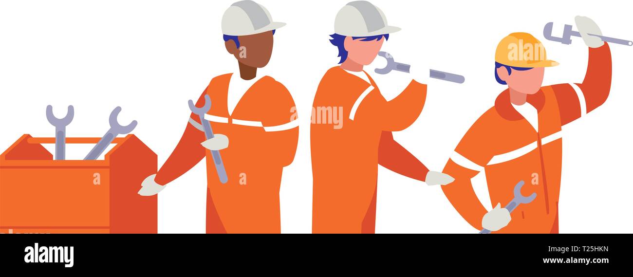 group of men builders working vector illustration design Stock Vector ...