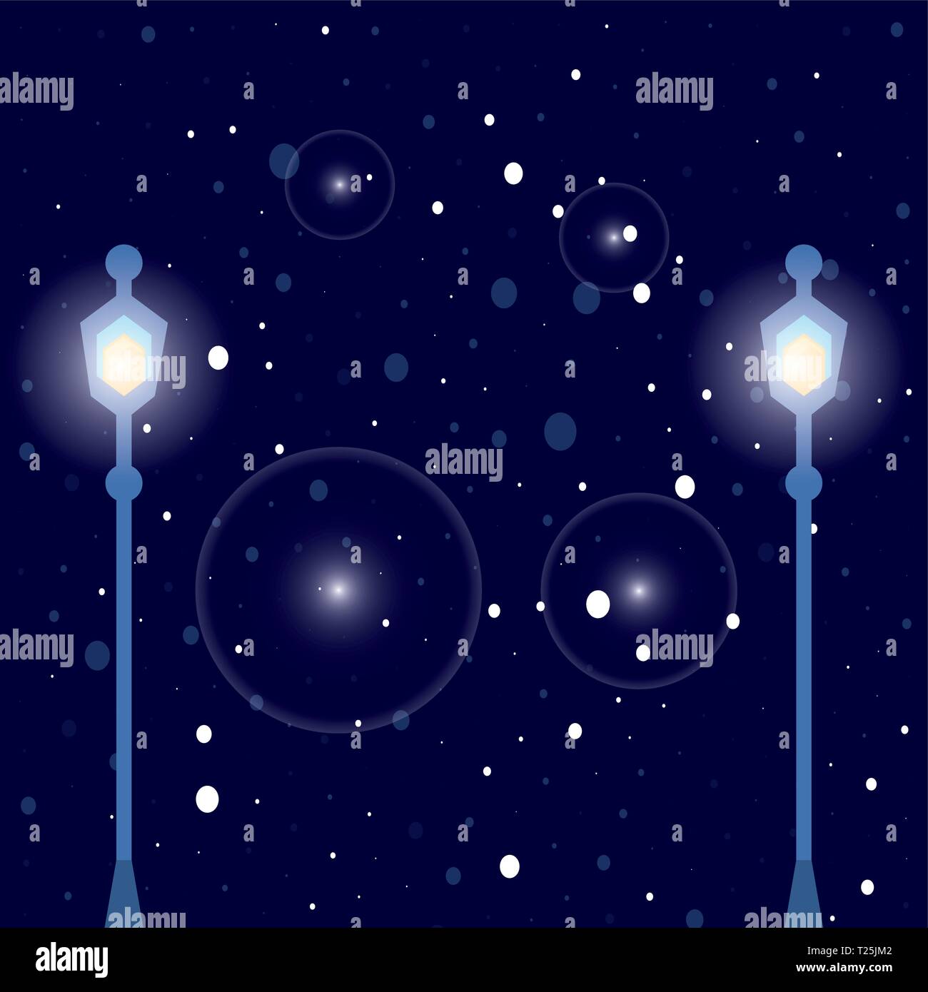 night sky with lights and lamps vector illustration design Stock Vector ...