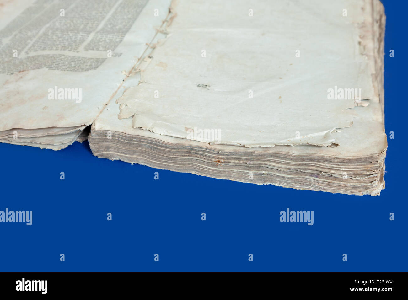 Old book cover, vintage texture, isolated on blue background. Old ...