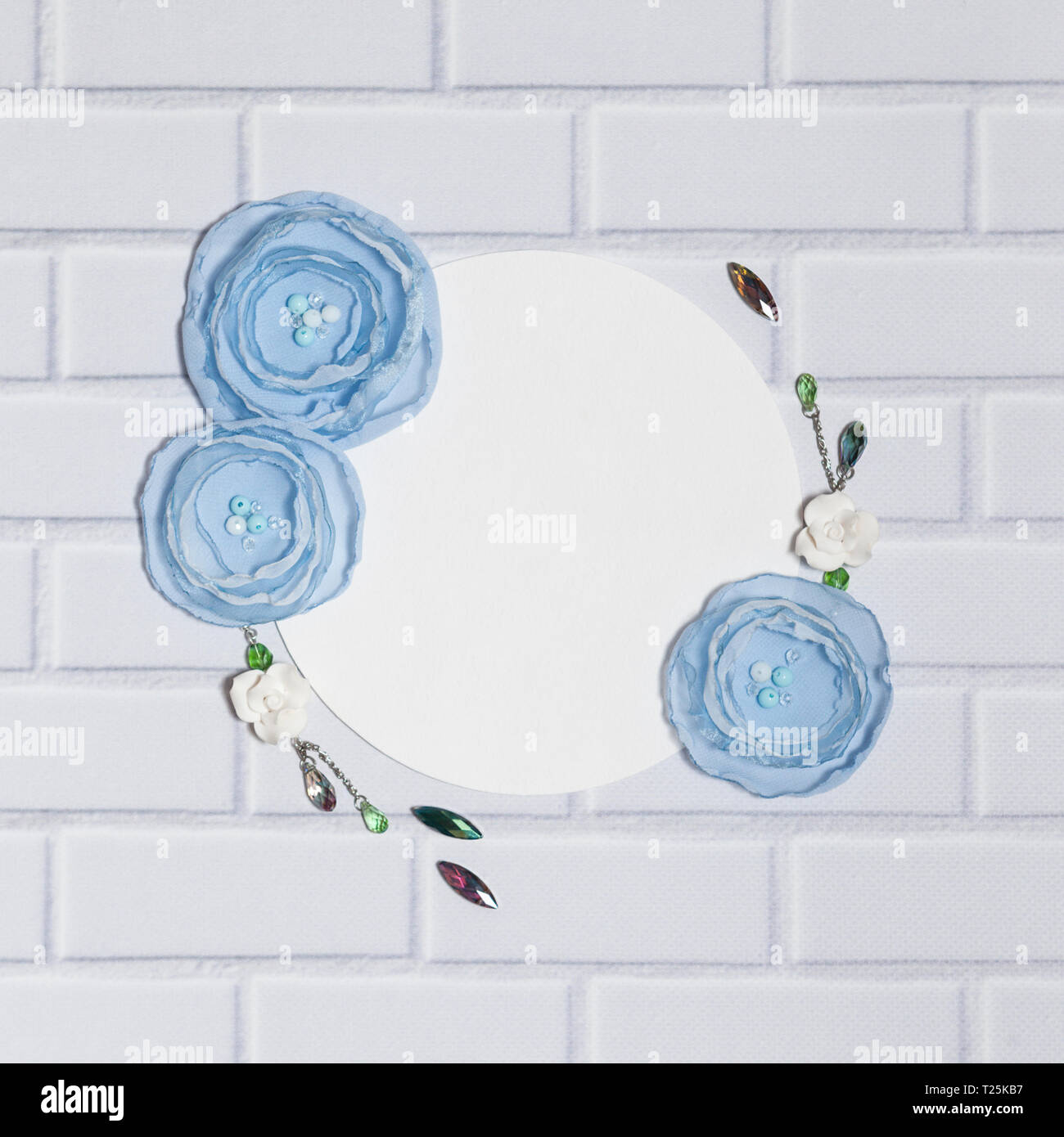 White Square Background With Handmade Ranunculus Flowers Stock Photo ...
