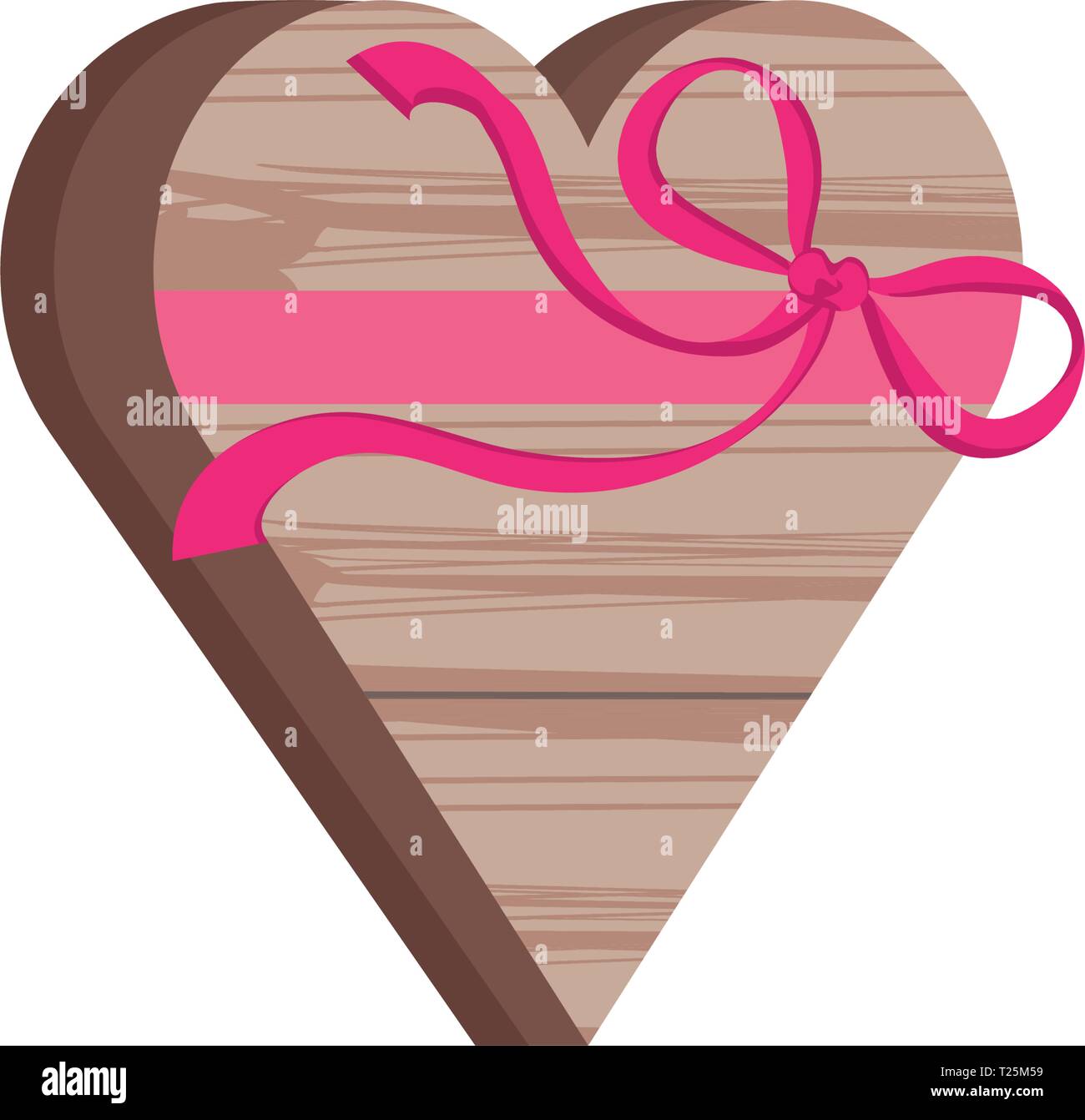 chest in heart shape with bow vector illustration design Stock Vector ...