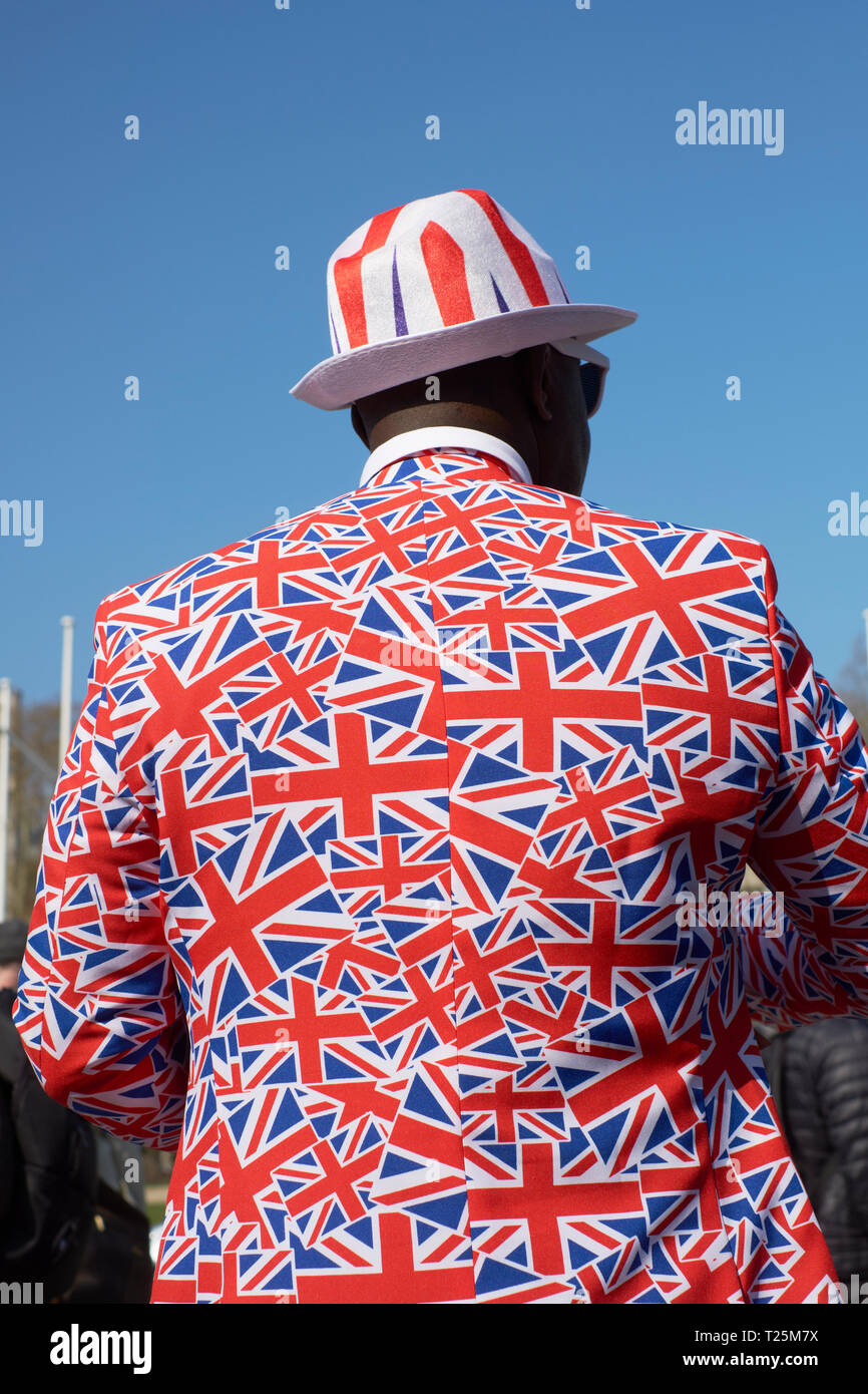 Man wearing union jack flags hi-res stock photography and images - Alamy
