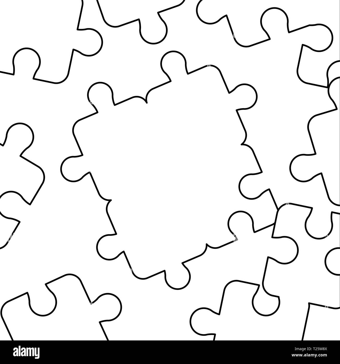 puzzles pieces connection strategy vector illustration design vector ...