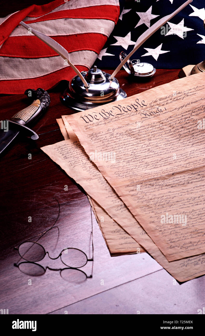 American flag constitution hi-res stock photography and images - Alamy