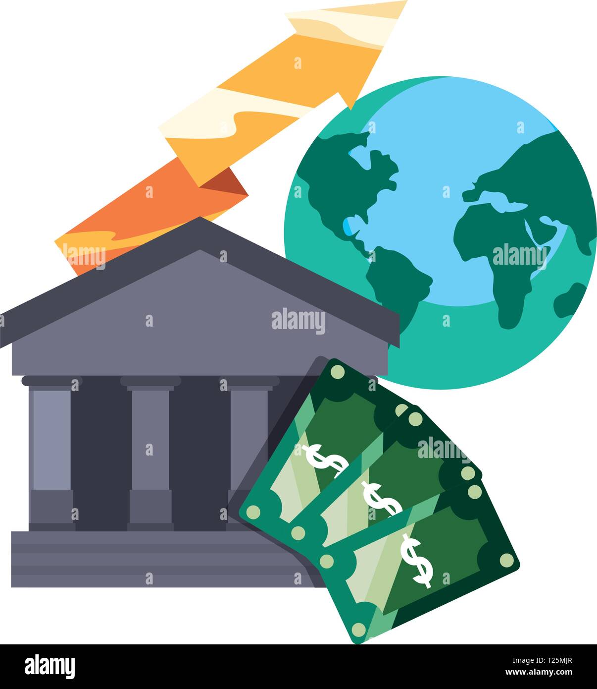 bank saving world banknote vector illustration design Stock Vector ...