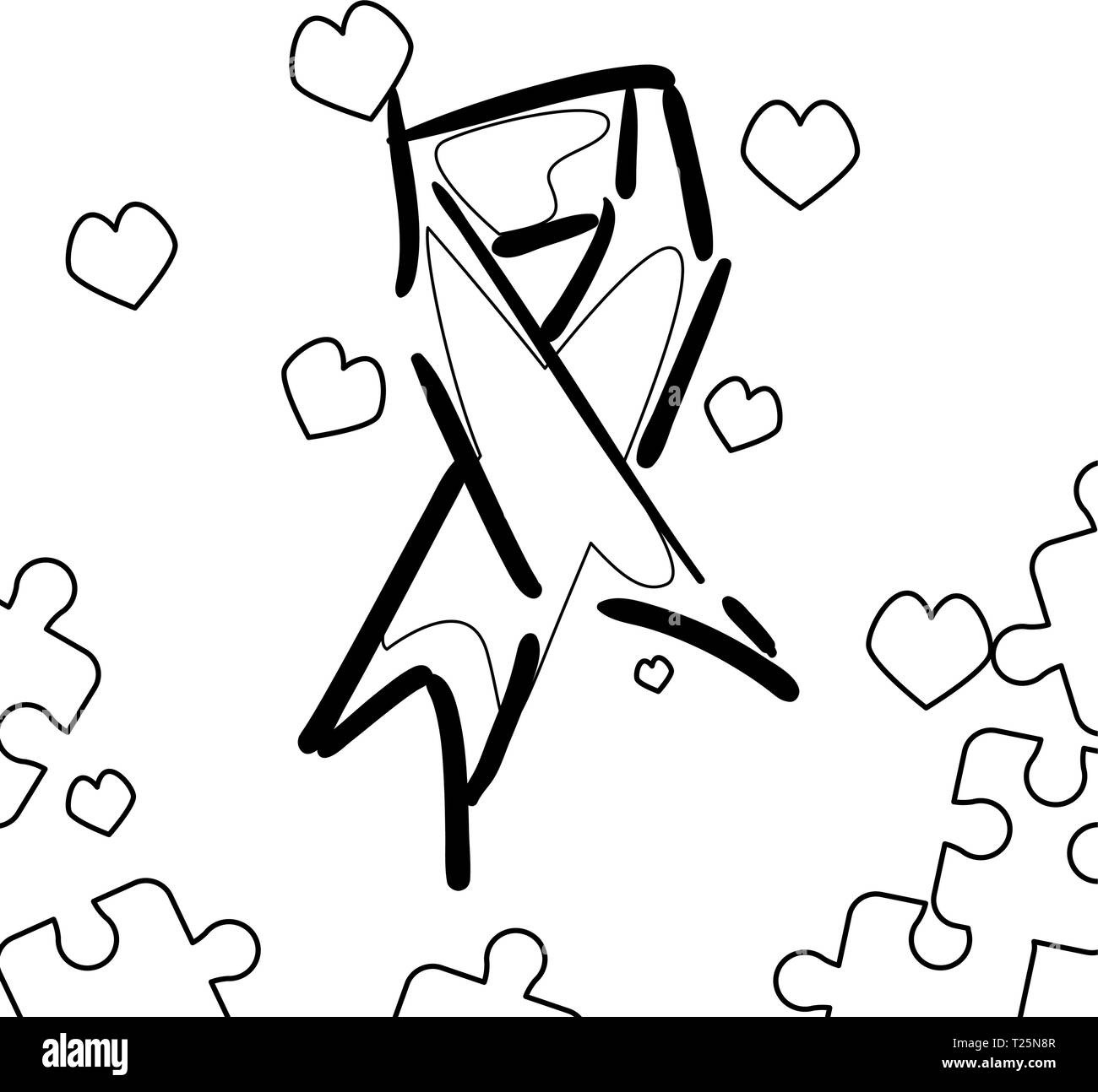 Autism ribbon Black and White Stock Photos & Images - Alamy