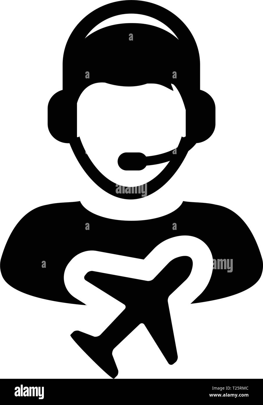 Flight Customer service icon vector male person profile symbol for ...