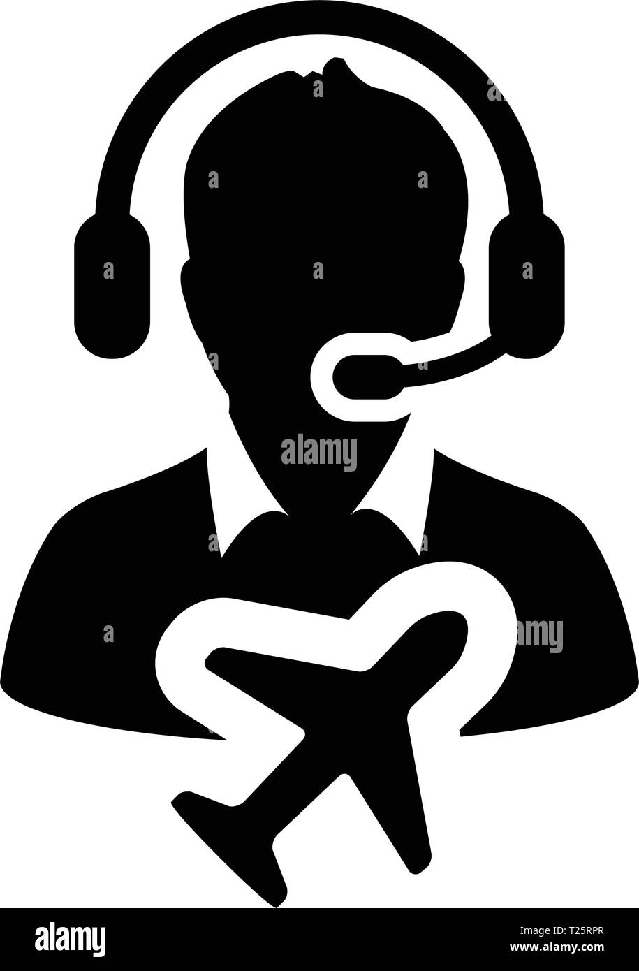 Ticket Customer service icon vector male person profile symbol for ...