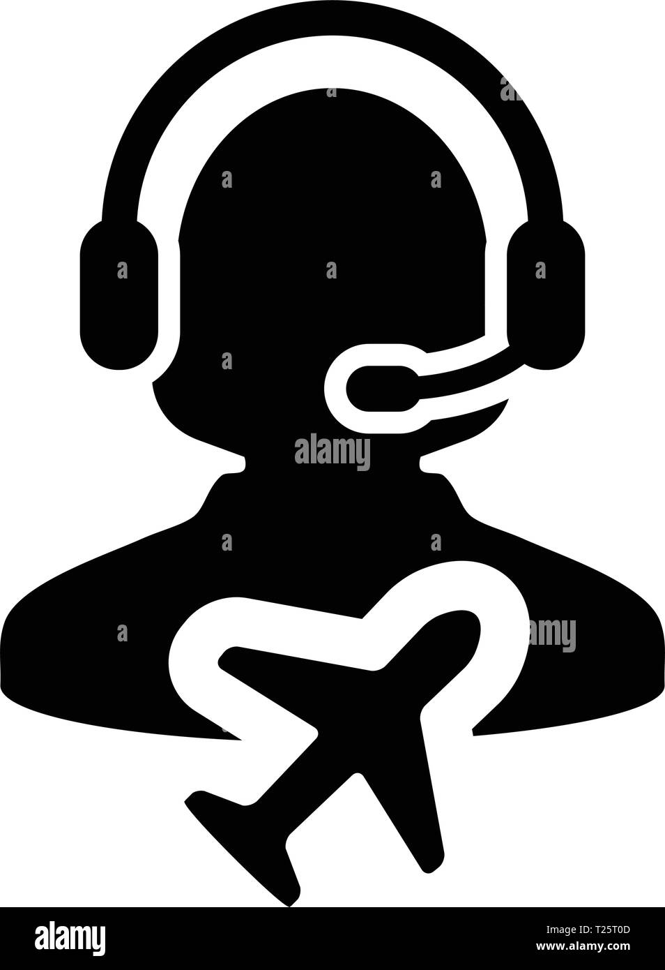 Airline Customer service icon vector female person profile symbol for ...