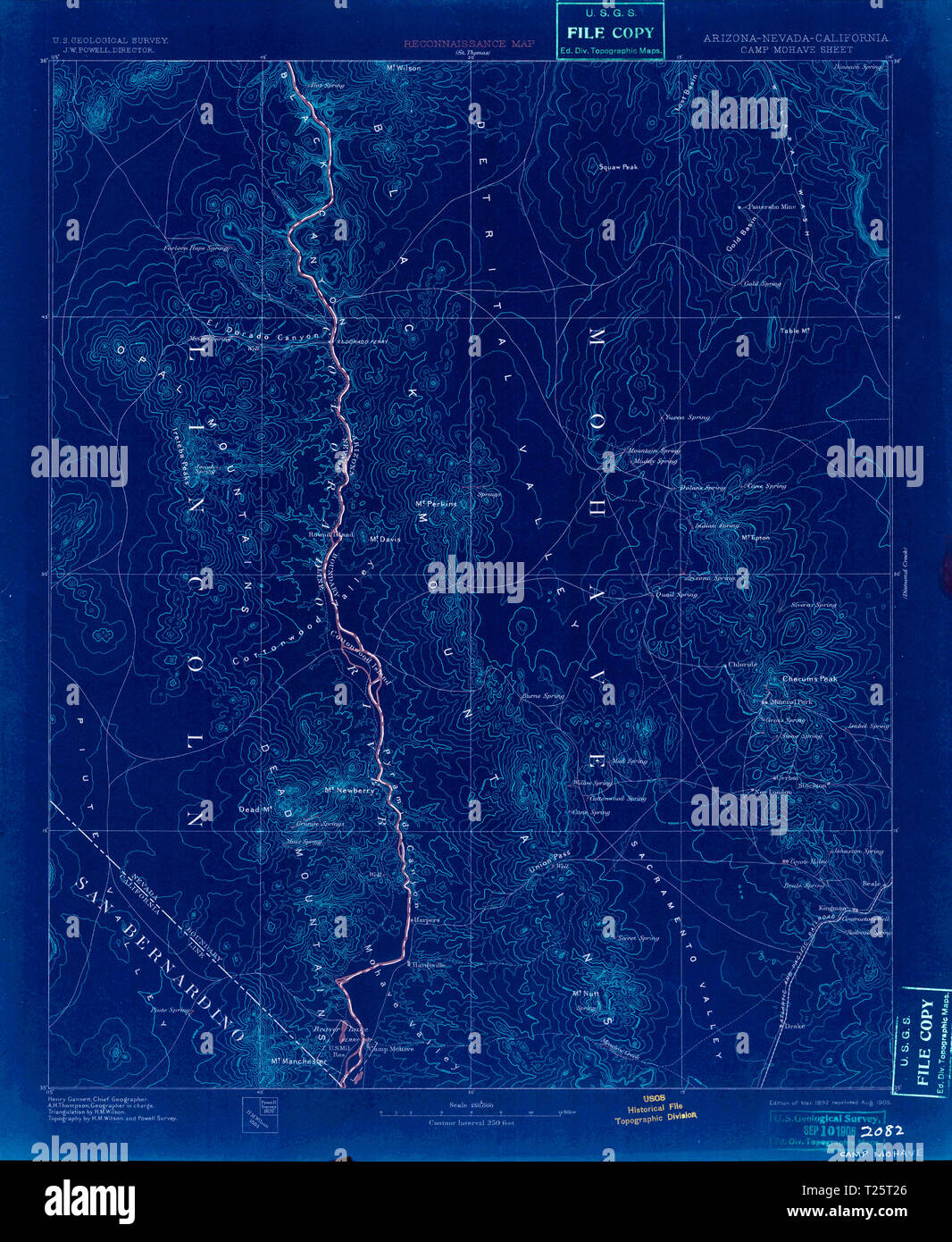 USGS TOPO Map Arizona AZ Camp Mohave 315435 1892 250000 Inverted ...