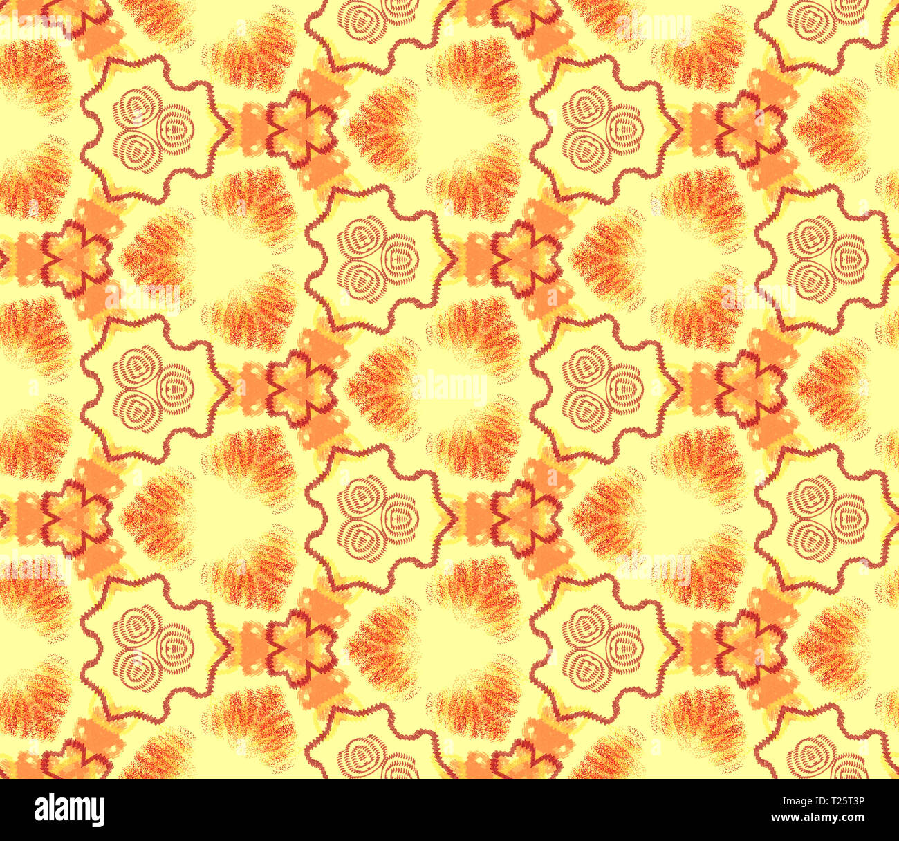 Seamless abstract wall-paper, orange-yellow. A decorative sample, the ...