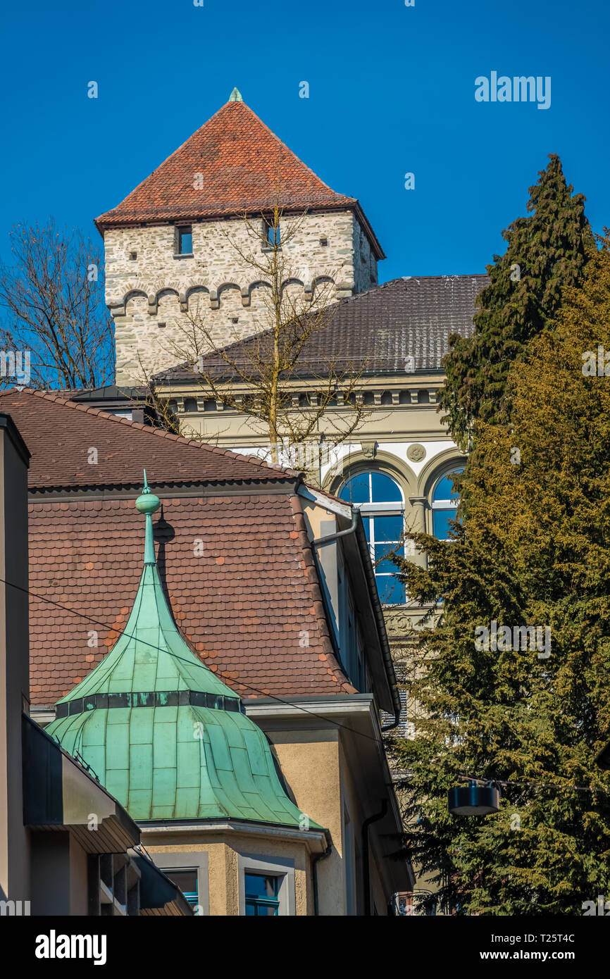 The Musegg wall (Mussegmauer) with its nine towers is part of the 14th ...