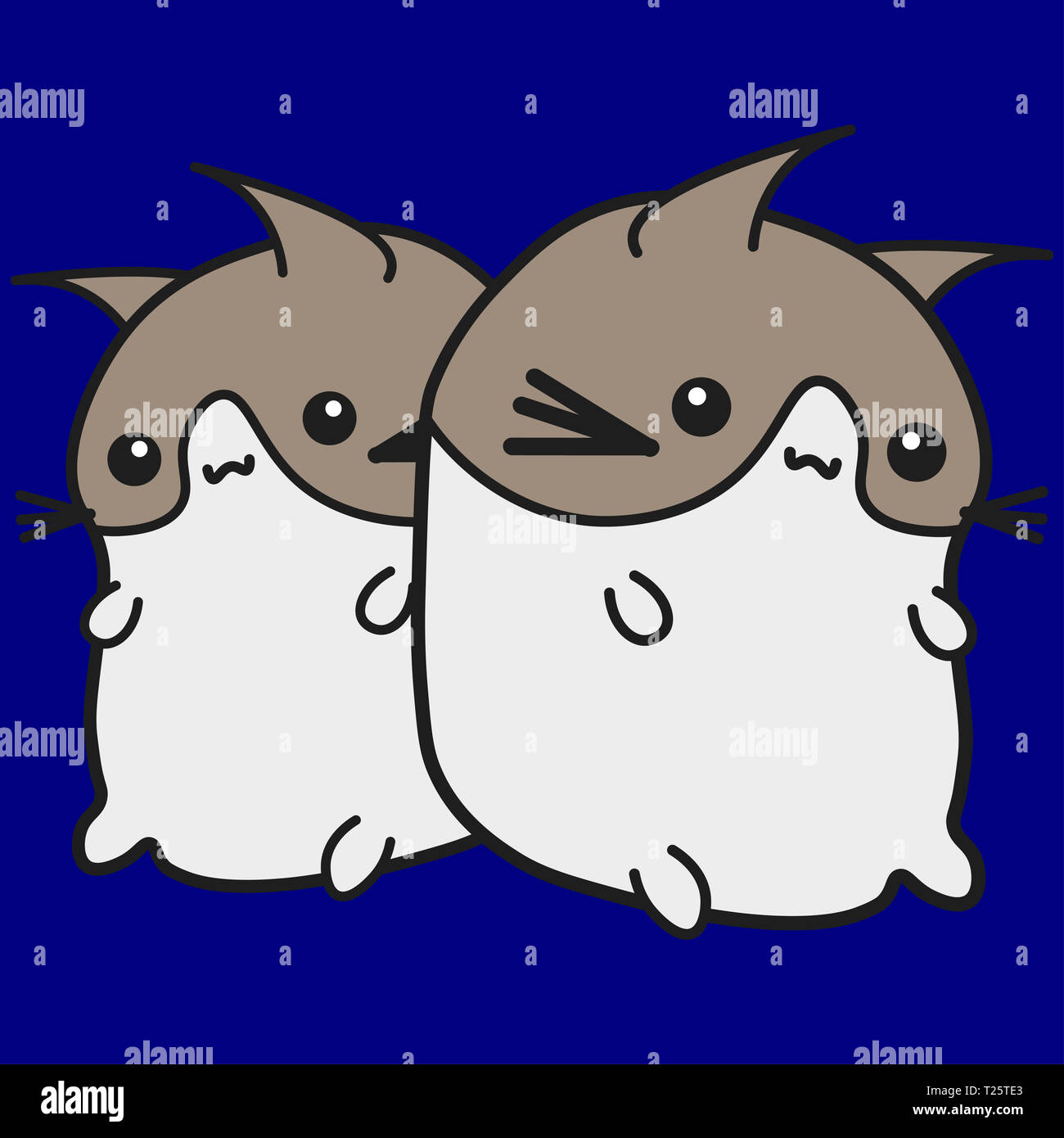 Bunny is the zodiac sign of Gemini in a cartoon style. illustration on ...