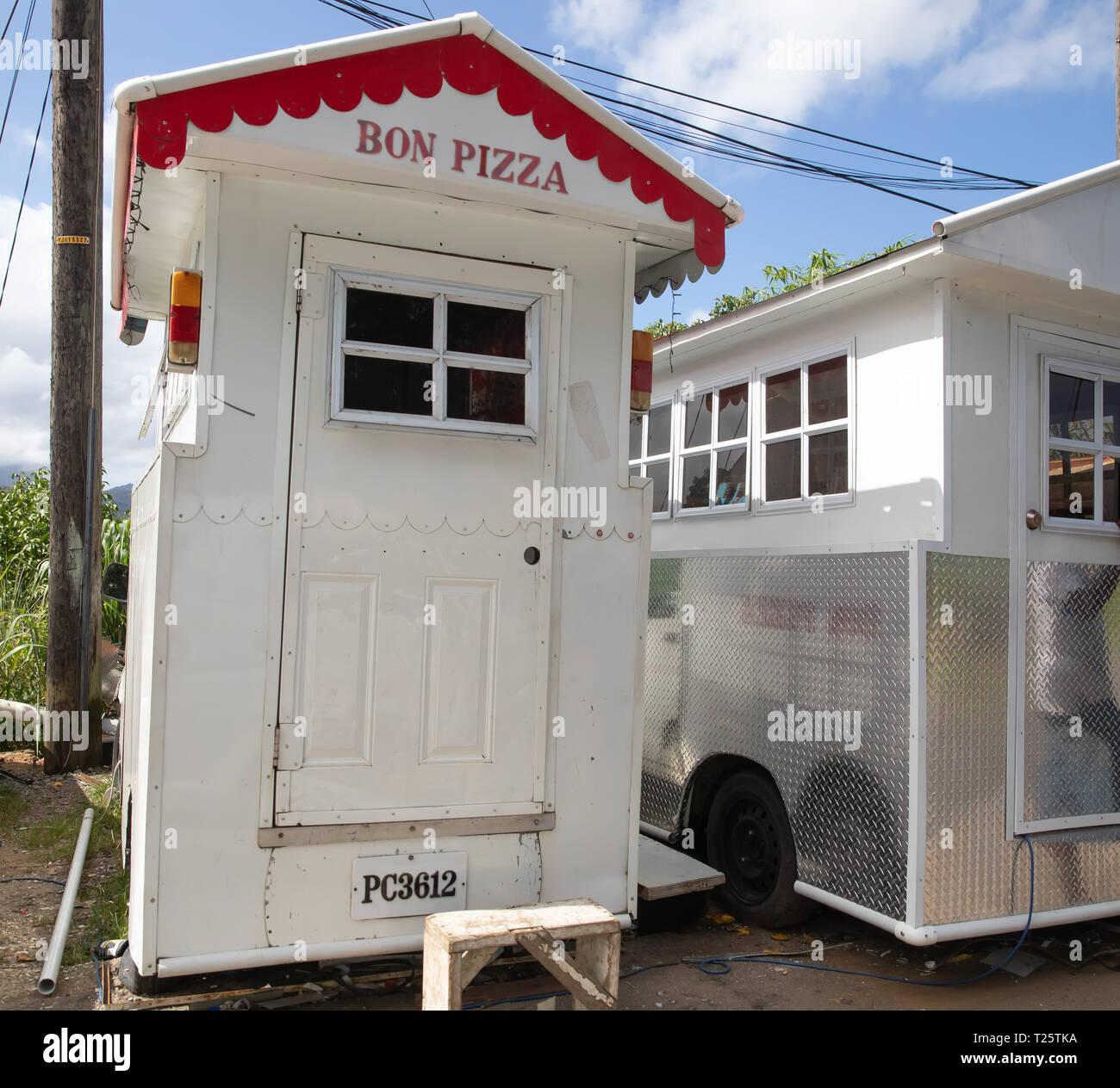 Pizza shack in St Lucia one of the Caribbean Islands taken in March ...