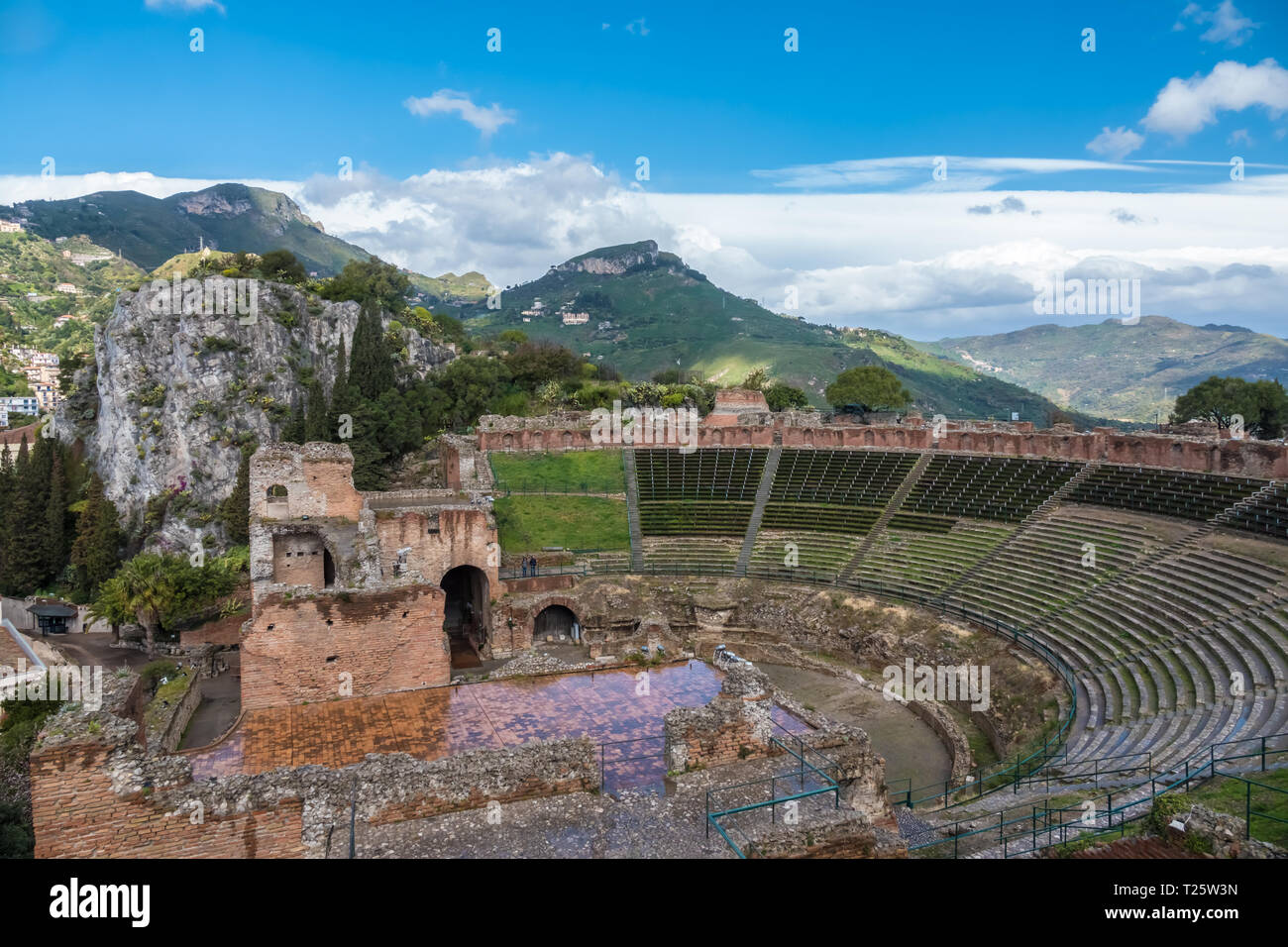 Ruins of Ancient Greek Theater of Taormina (Tauromenion in Greek ...