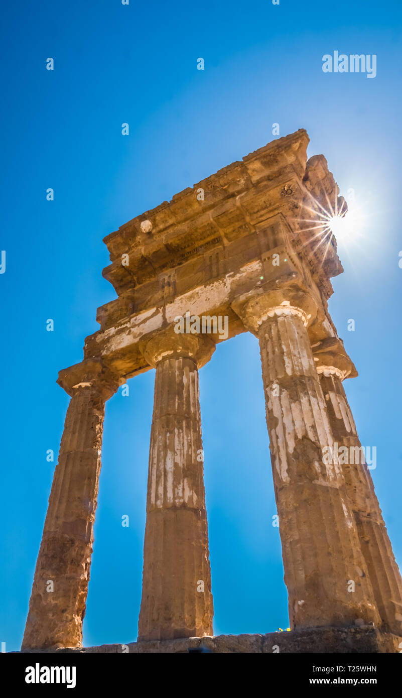 Temple of Castor and Pollux, Valley of the Temples, Agrigento , Sicily ...