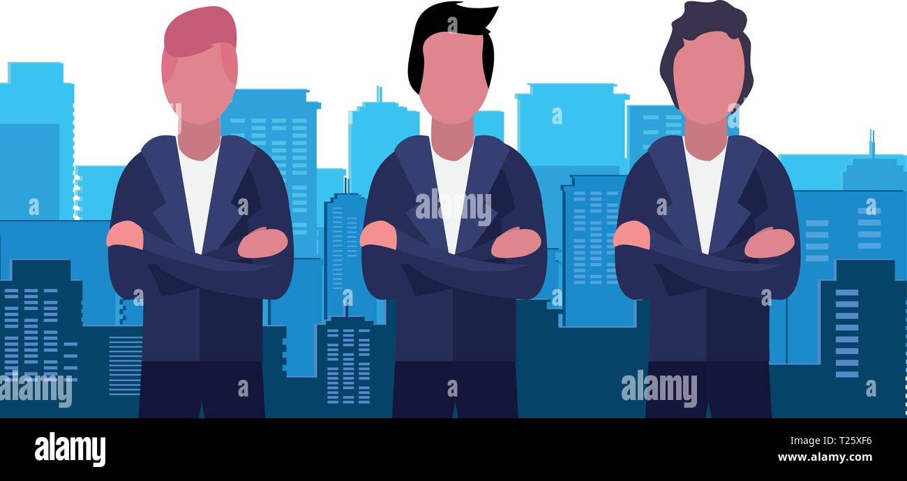 businessmen city building urban background vector illustration Stock ...