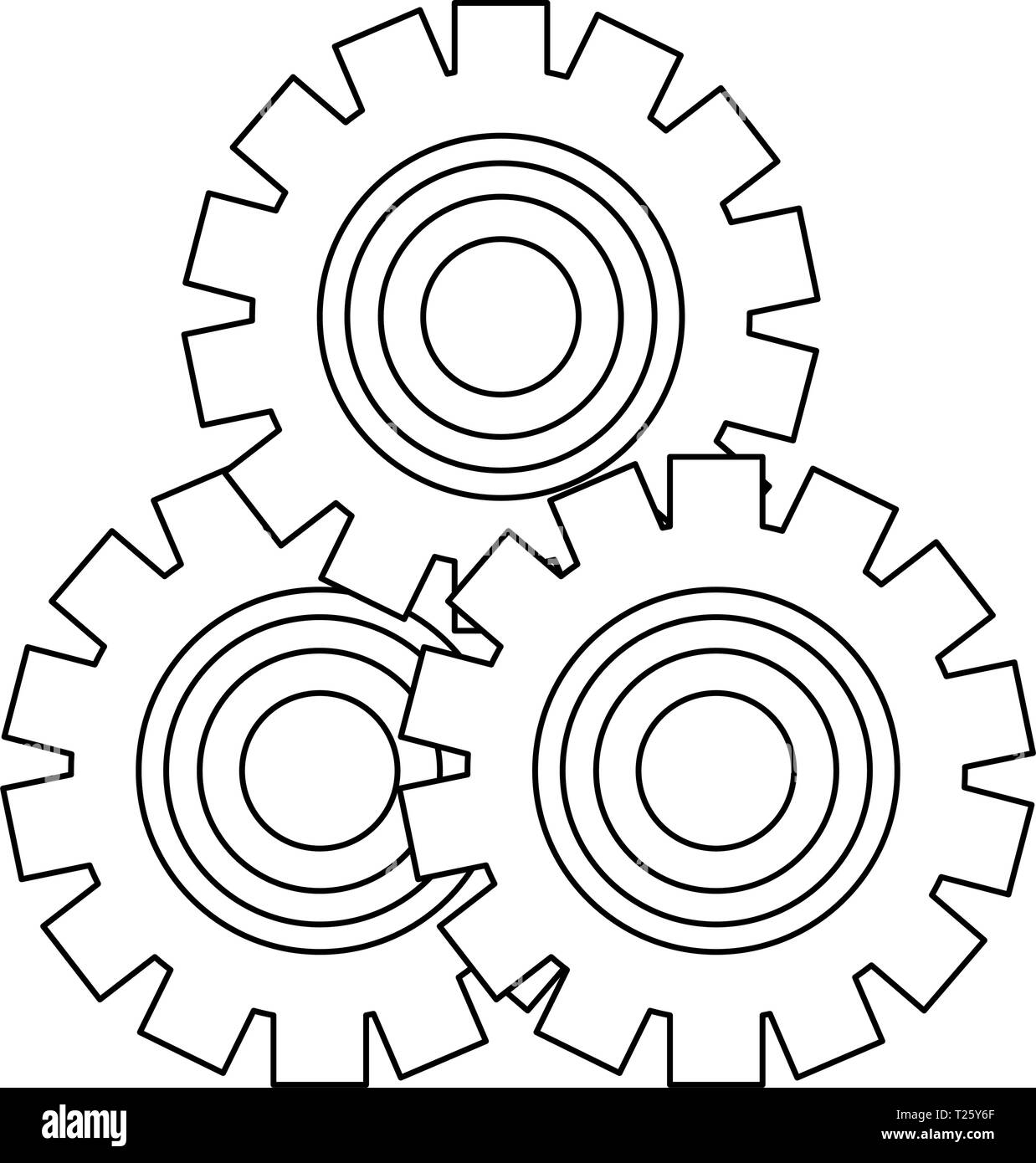 gears wheel engine outline desing vector illustration Stock Vector ...