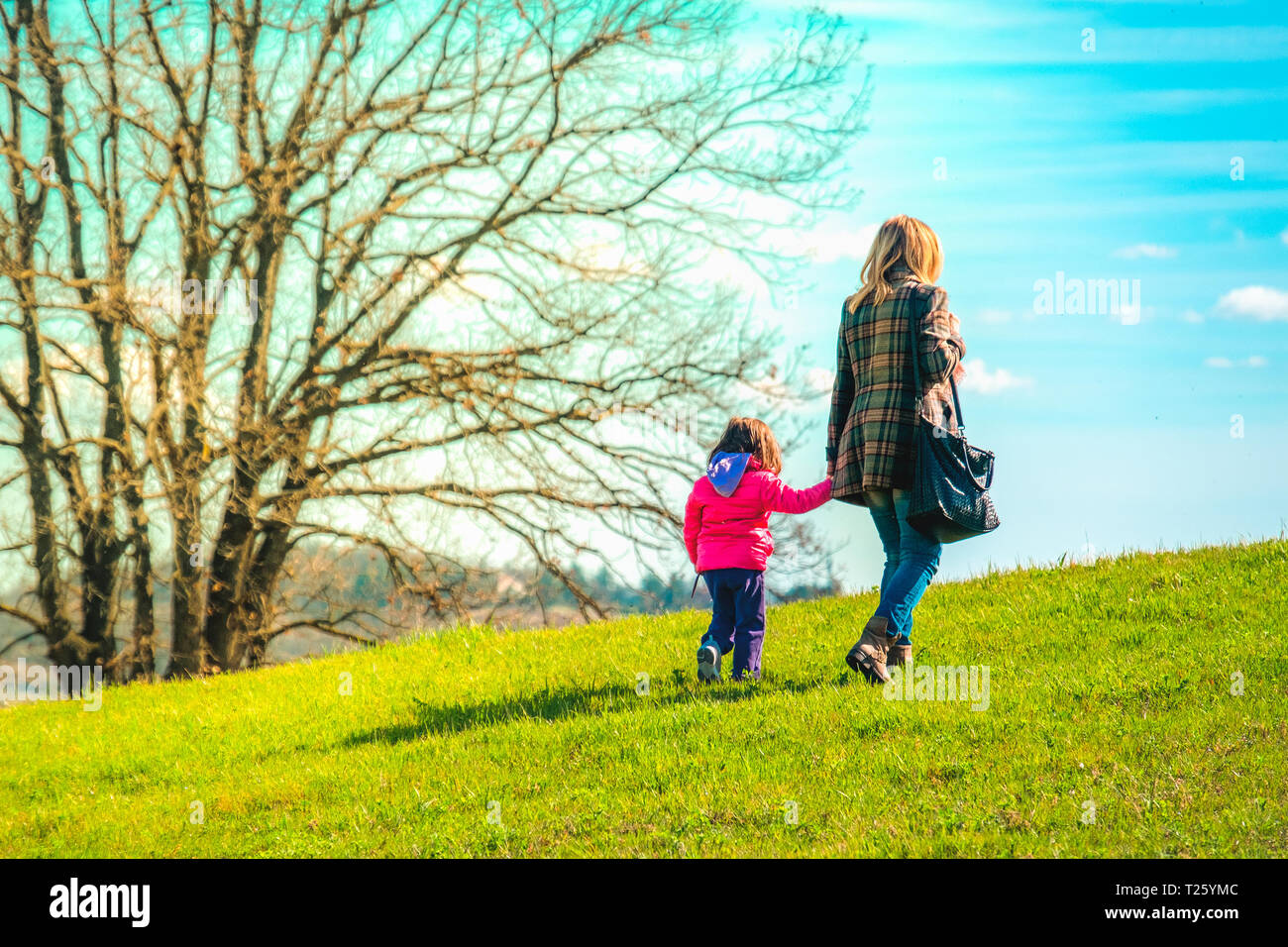 Family enjoy walk together hi-res stock photography and images - Alamy