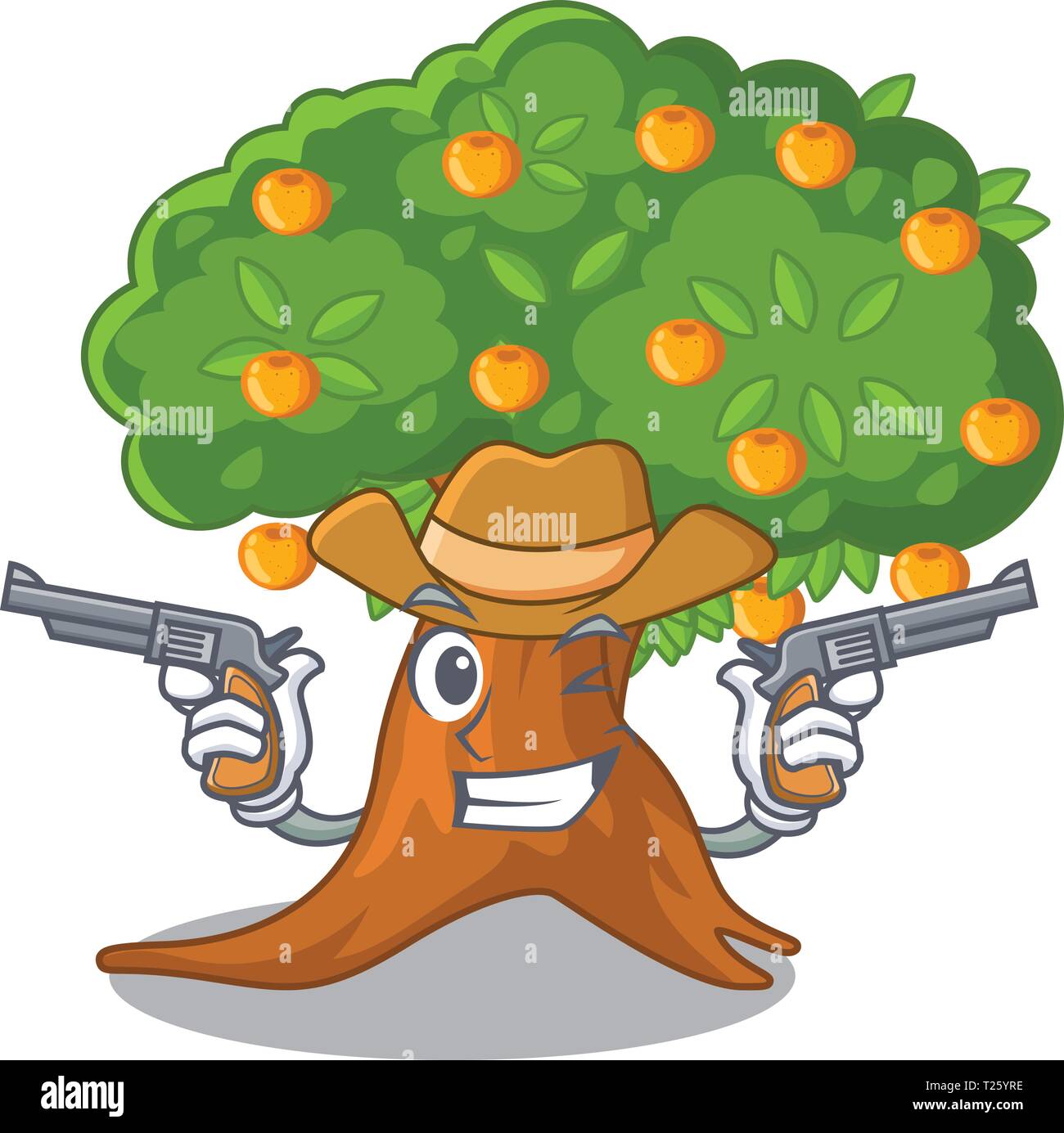 Cowboy orange tree isolated with the mascot Stock Vector Image & Art ...