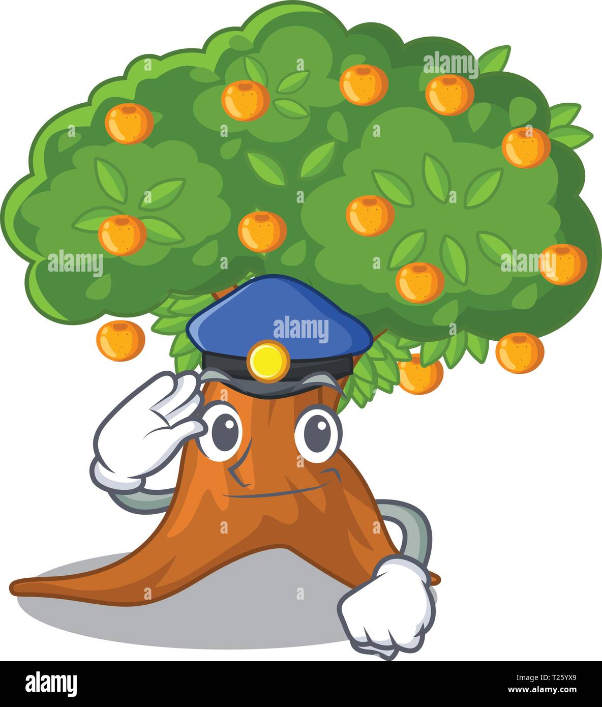 Police orange tree isolated with the mascot Stock Vector Image & Art ...