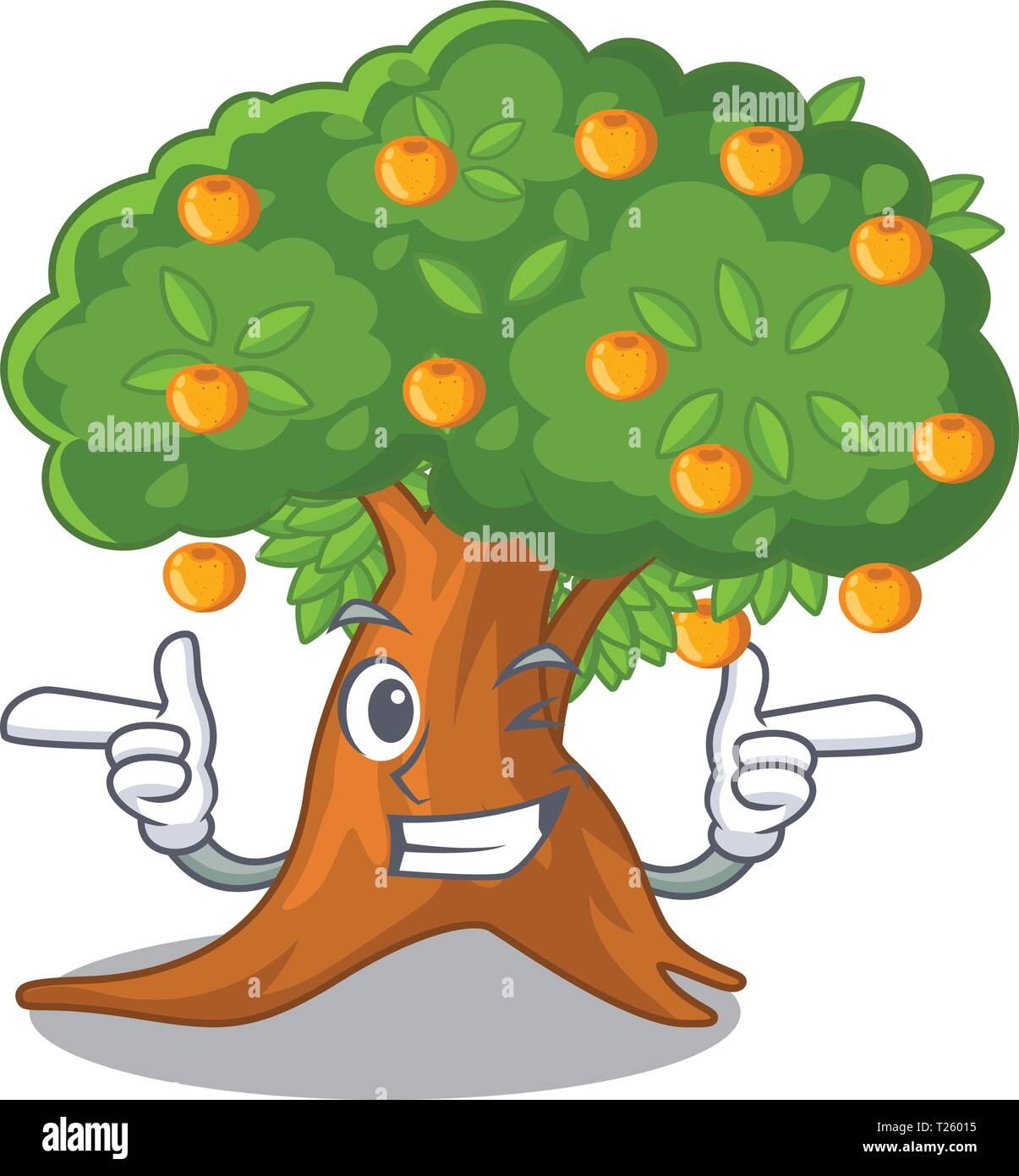 Orange trees in grove Stock Vector Images - Alamy