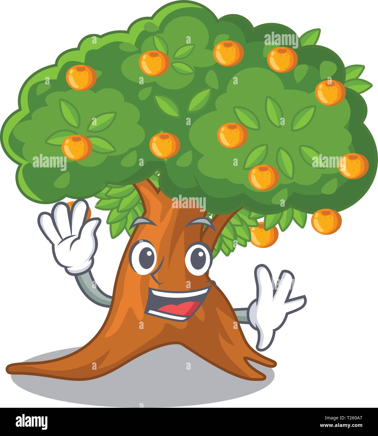 Orange tree in plantation Stock Vector Images - Alamy