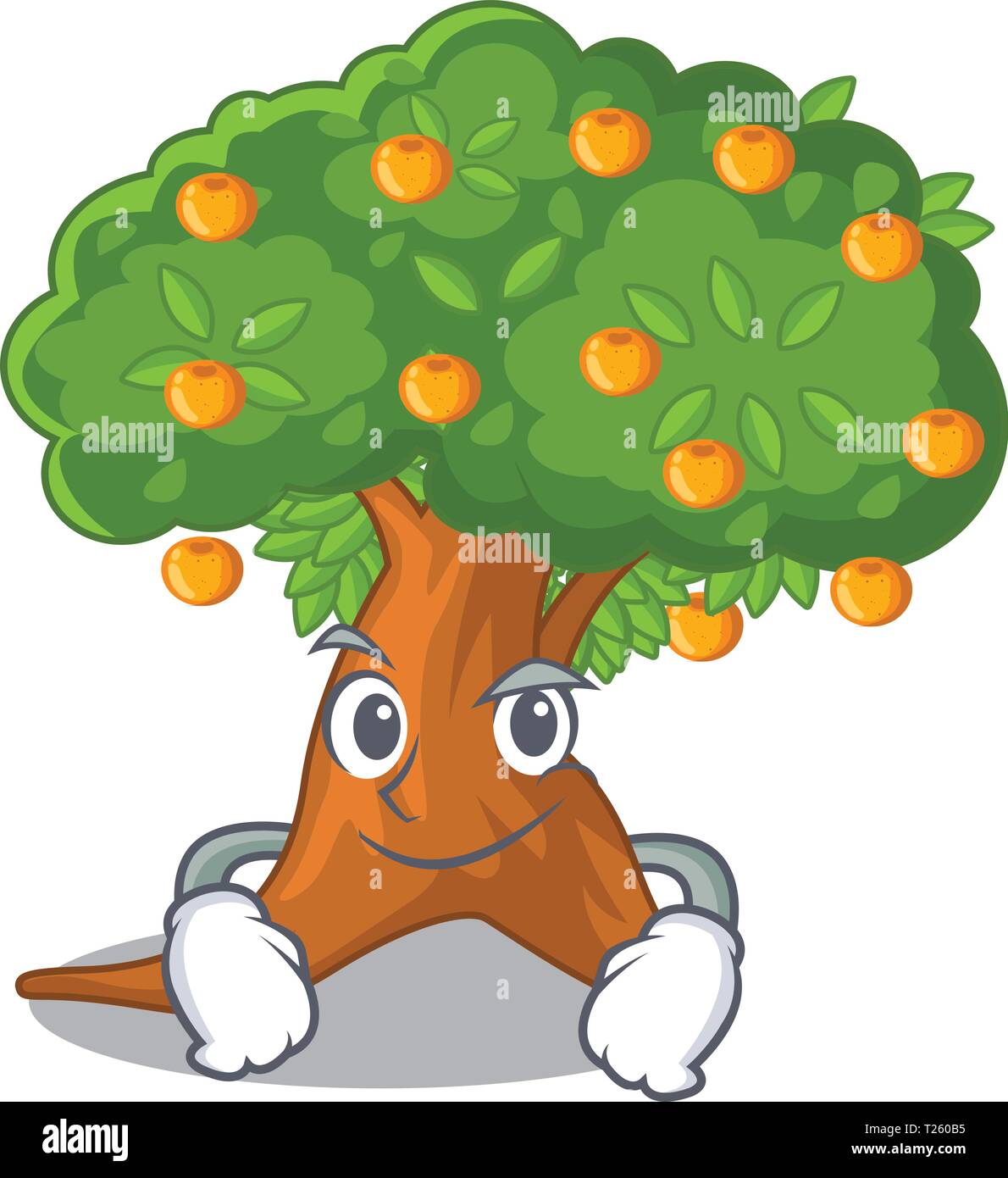 Smirking orange tree in the character shape Stock Vector Image & Art ...