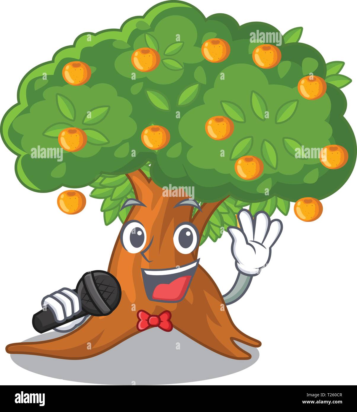 Singing cartoon orange tree beside the house Stock Vector Image & Art ...