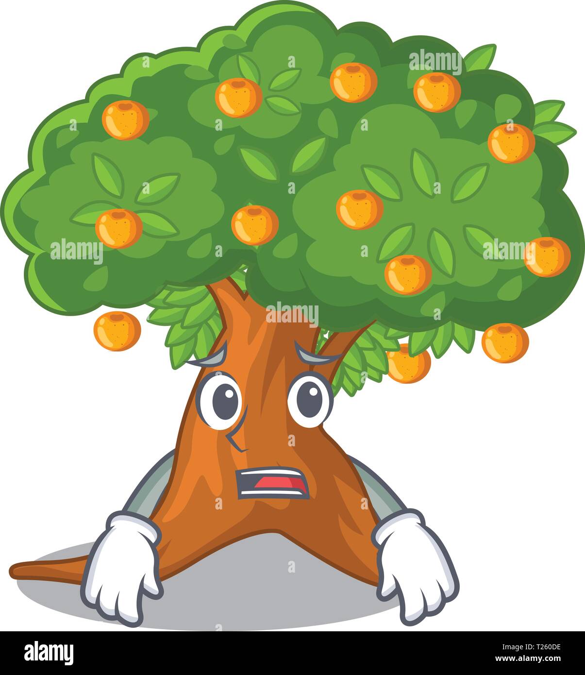 Afraid cartoon orange tree beside the house Stock Vector Image & Art ...
