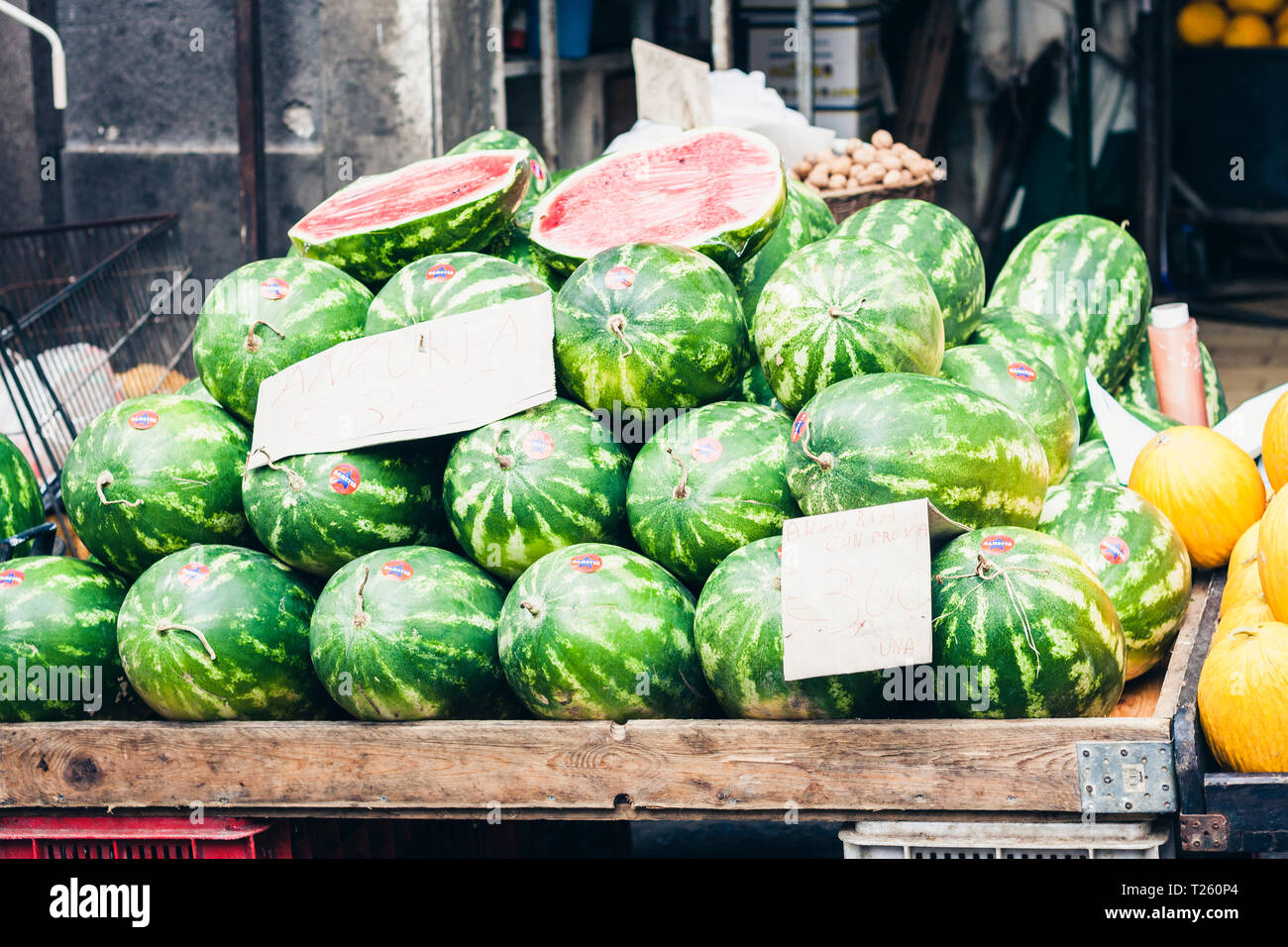 Watermelons grocery store hi-res stock photography and images - Alamy
