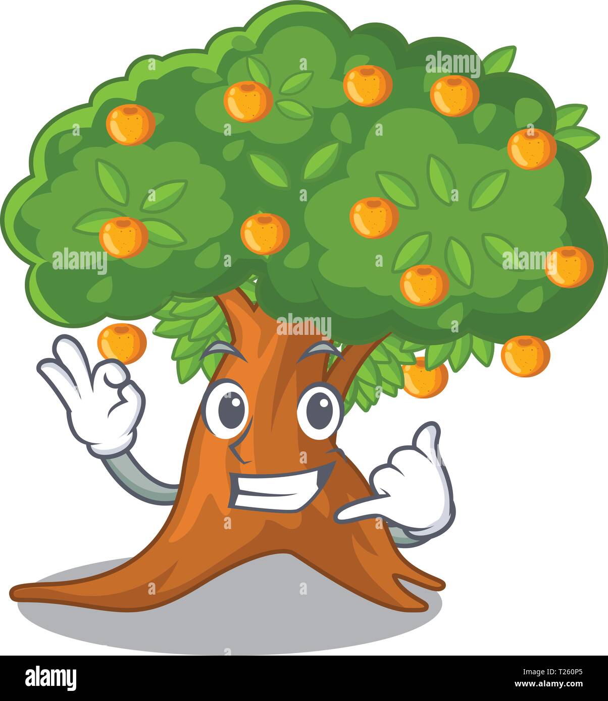 Call me cartoon orange tree in the yard Stock Vector Image & Art - Alamy