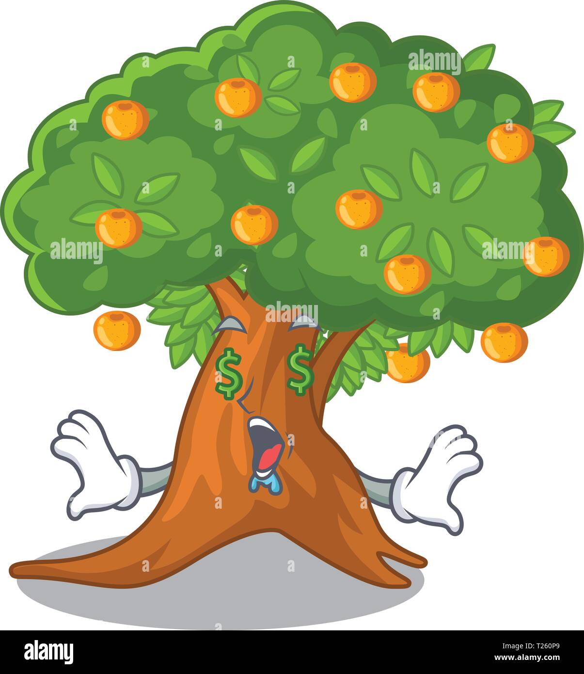 Money eye cartoon orange tree in the yard Stock Vector Image & Art - Alamy