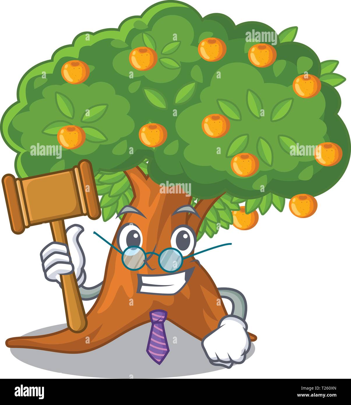 Judge cartoon orange tree in the yard Stock Vector Image & Art - Alamy