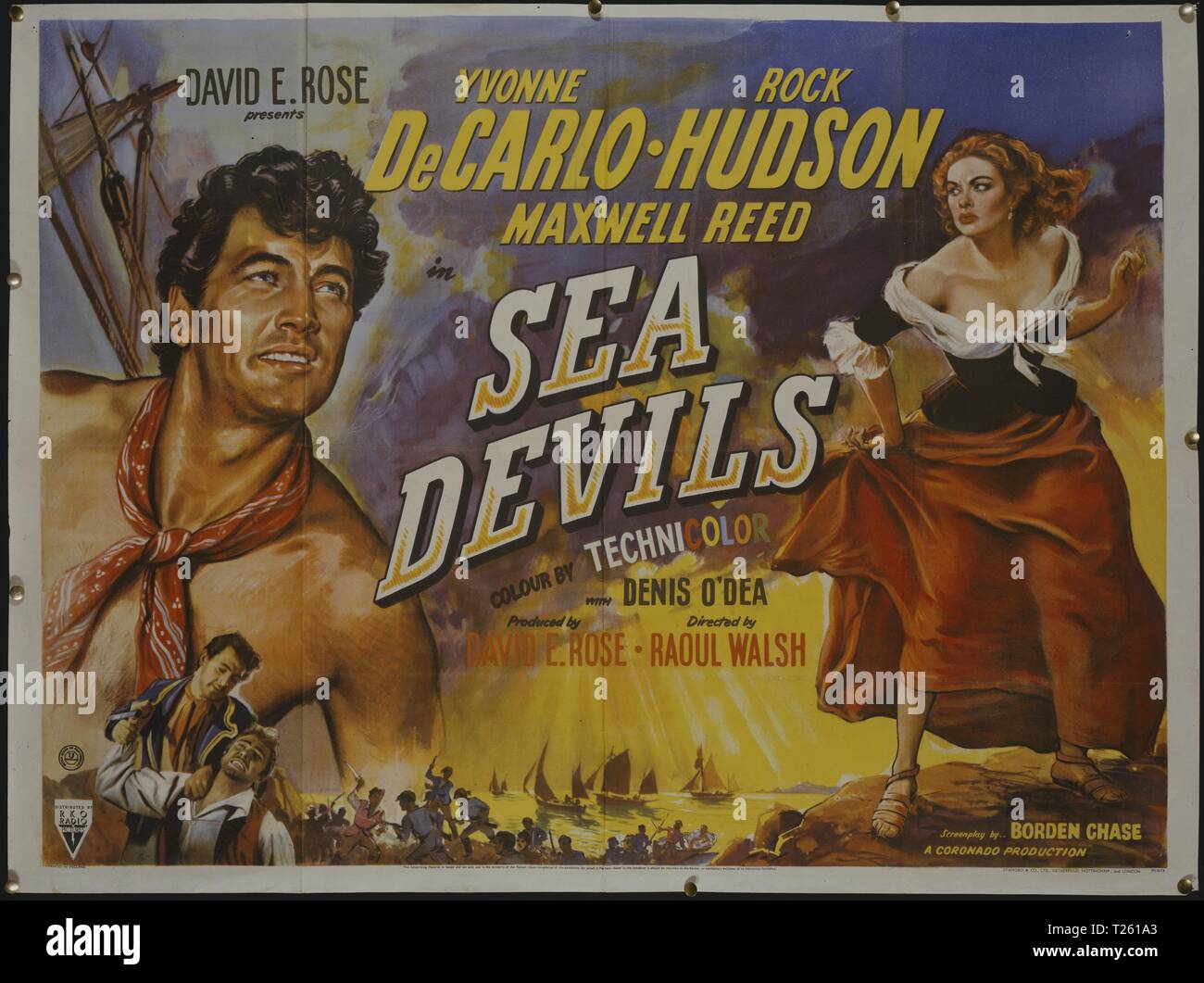 Sea Devils (1953) Publicity information, film poster Date: 1953 Stock Photo - Alamy