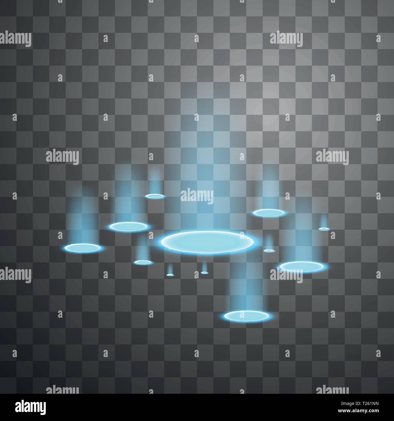 Vector light sources, backlights. Isolated on black transparent ...