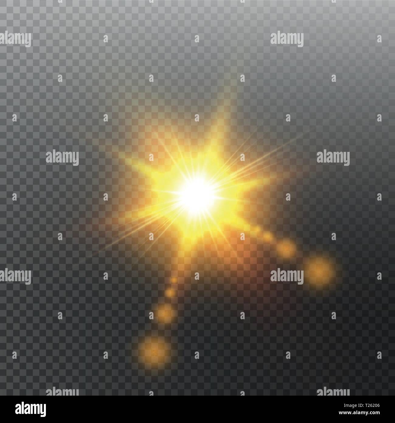 Vector transparent sunlight special lens flare light effect. Sun ...